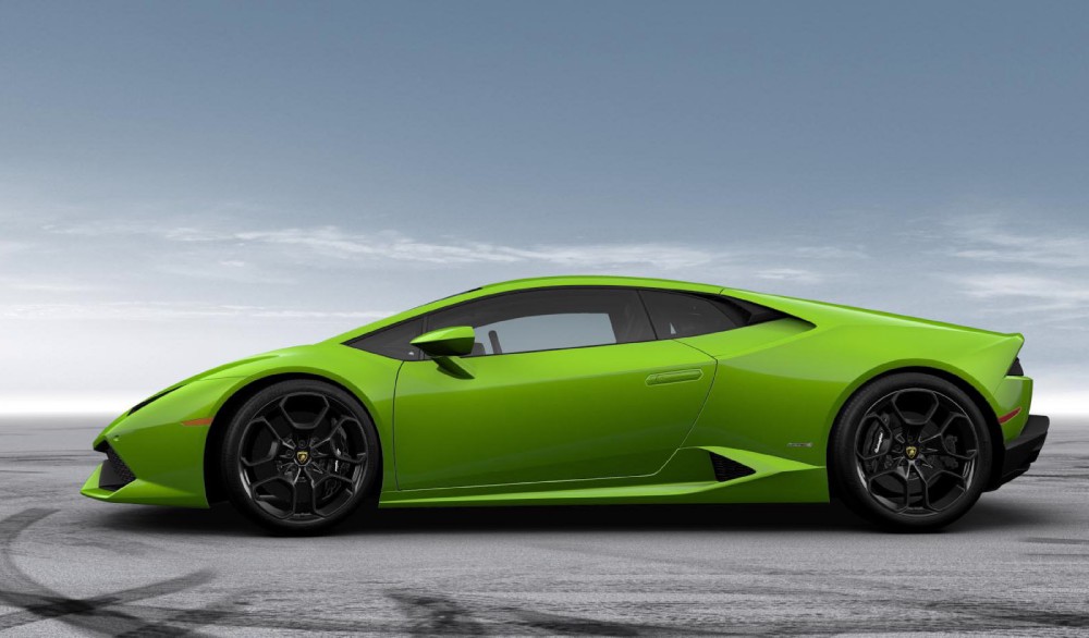 Green Lamborghini Huracan Side